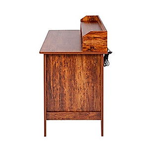 OneSpace Eleanor Executive Desk Wood Grain, Golden Cherry
