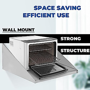 Anrain Stainless Steel Microwave Shelf 320lbs, 18'' x 24'' Microwave Shelf for Heavy Duty Use, Microwave Shelf Wall Mount for Home Kitchens, Commercial Restaurants and Bars, NSF Certified