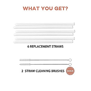 6-Pack Replacement Straw for Stanley Cup Adventure Travel Tumbler 40 oz 30 oz 20 oz Quencher, Accessories Straws for Stanley 40 oz Tumbler with Handle