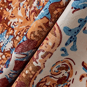 Taisier Home Area Rug 2x3 Persian Rug Indoor Entryway Vintage Rug Indoor Fiery Red Multi Print Rug Retro Distressed Carpet Thin Rug Mat Foldable Accent Rug Non Slip Bathroom Kitchen Bedroom