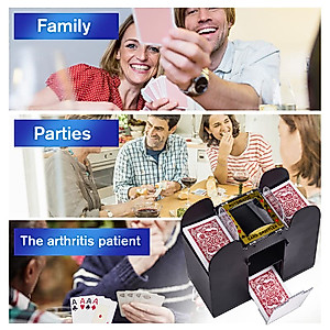 FONBEAR Automatic Card Shufflers 6 Deck (Playing Cards Included) - Battery-Operated Electric Shuffler Heavy Duty - Great for Casino, Home & Tournament Use for UNO, Blackjack, Texas Hold'em, Phase 10