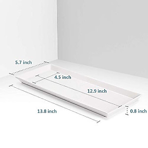 Sweese 702.101 Rectangular Porcelain Platters, Serving Trays for Parties - 13.8 Inch, Set of 4, White