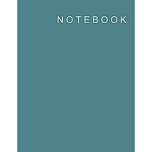 Notebook: Unlined/Plain Notebook - Large (8.5 x 11 inches) - 106 Pages | Deep Turquoise Softcover Paperback