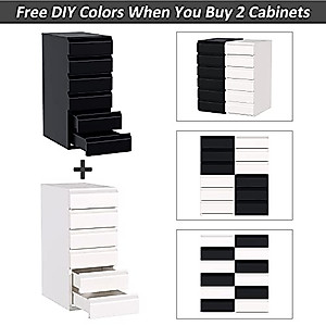 Aobabo 6 Drawer Chest Storage Cabinet Used Under Desk, Modern Floor Storage for Office Living Room Bedroom,6-Layer Vertical Drawer Cabinet for Home&Office…