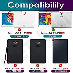 DETUOSI Rotating Case for Samsung Galaxy Tab 4 10.1" 2014 (SM-T530), 【Auto Sleep/Wake】 360 Degree Swivel Multi-Angle Stand Folio Leather Book Cover + Protective Hard Back Shell + Elastic Band Closure