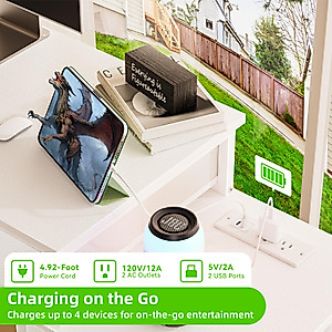 YILQQPER Vanity Desk without Mirror, Makeup Vanity with 5 Fabric Drawers, White Vanity Desk Dressing Vanity Table with Charging Station, 50 Inch Large Girl Vanity, Desk Make Up Vanity for Girls, White