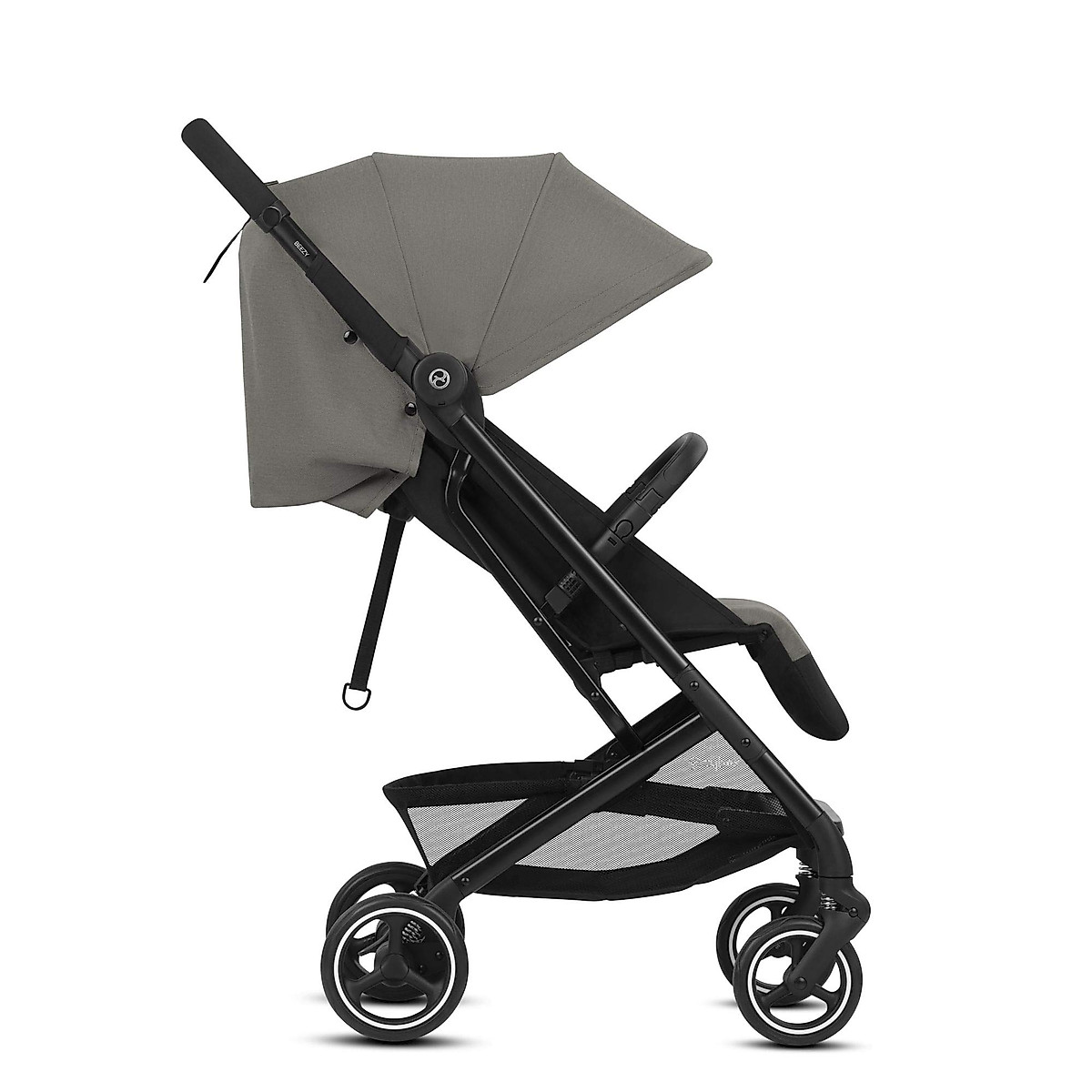 CYBEX Beezy Stroller, Lightweight Baby Stroller, Compact Fold, Compatible with All CYBEX Infant Seats, Stands for Storage, Easy to Carry, Multiple Recline Positions, Travel Stroller, Soho Grey