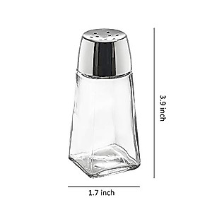 WHOLE HOUSEWARES | Stainless Steel Salt and Pepper Shakers Set | 12-Piece Pack | Pepper and Salt Shakers for Kitchen | Clear Glass Salt and Pepper Shakers