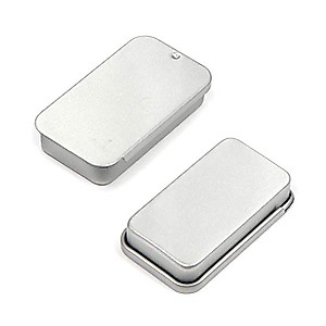 MY MIRONEY 2.4" x 1.3" x 0.5" Metal Slide Top Tin Containers for Candies Jewelry Crafts Pills Survival Kit Pack of 8