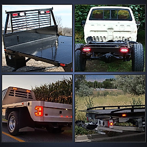 Nilight 4PCS 6" Oval LED Trailer Tail Lights 4PCS 10 LED w/Flush Mount Grommets Plugs Reverse/Back Up Trailer Lights for RV Truck Jeep