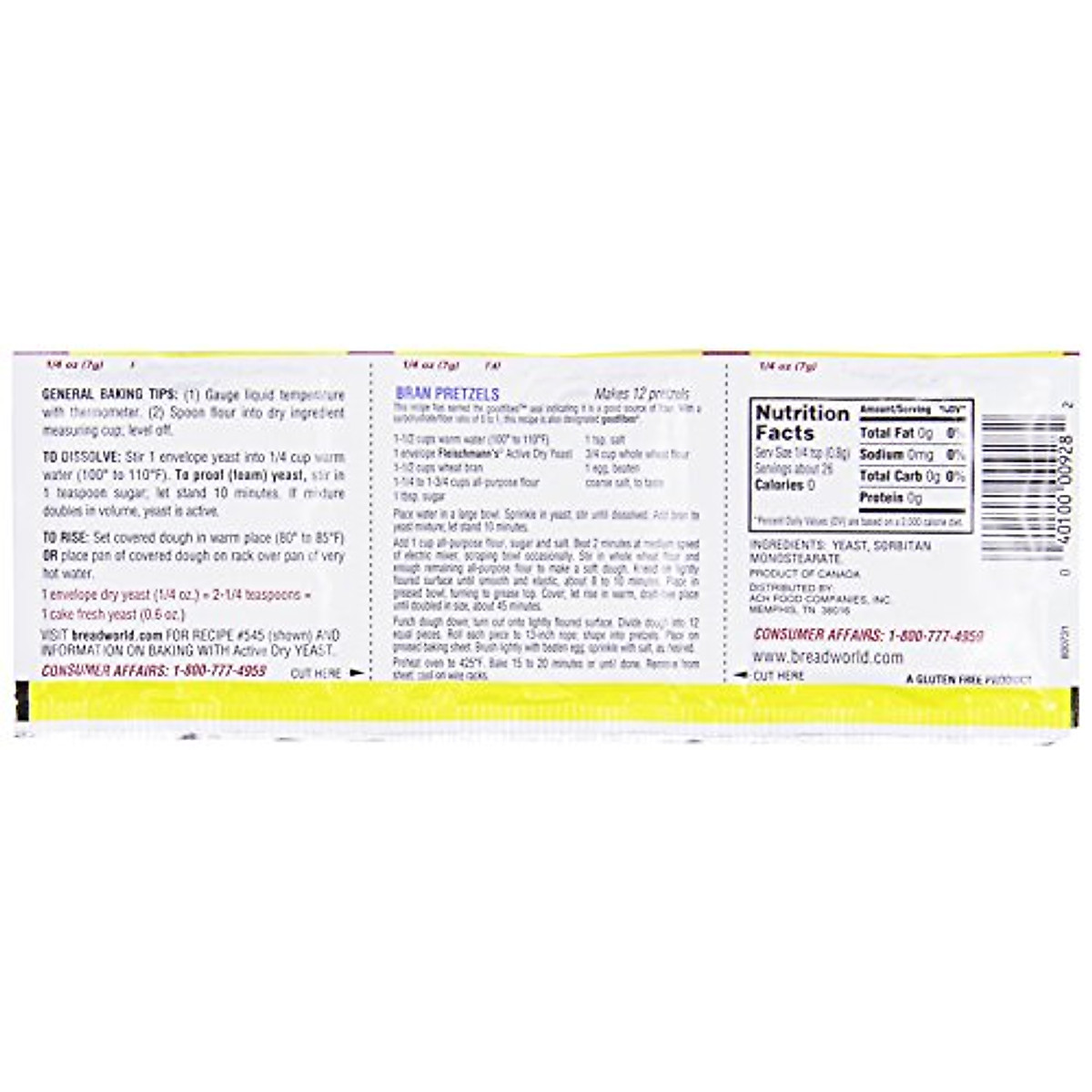 Fleischmann's Active Dry Yeast, 0.25 Ounce (Pack of 3)