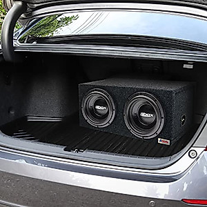 Bbox Dual Sealed 12 Inch Subwoofer Enclosure - SPL Tuned Car Subwoofer Boxes & Enclosures - Premium Subwoofer Box Improves Audio Quality, Sound & Bass - Nickel Finish Subwoofer Terminals - Charcoal