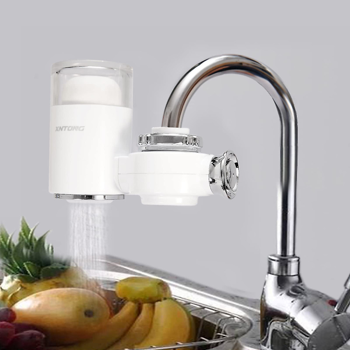 XNTONG - Water Purifier for Faucet, Tap Water Purifier with Activated Carbon, Home, Kitchen Faucet Water Filter, Water Filter for Faucet Reduces Lead, Chlorine, Sand, Heavy Metals etc pollutants