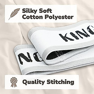 ECOHomes Bed Sheet Organizer and Storage Label Bands | Sheets Set Organizers for Linen Closet - Elastic Bedding Sheet Keepers Straps for Foldable Bedsheet, Pillow Case, Duvet (King 4PCs Pack | White)