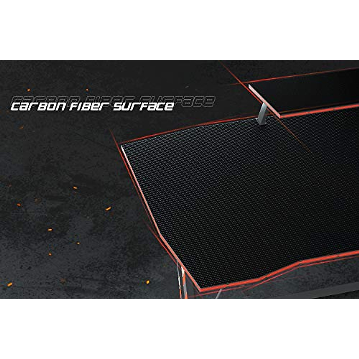 DESINO Gaming Desk 55 inch PC Computer Desk, Home Office Desk Gaming Table Z Shaped Gamer Workstation with Cup Holder and Headphone Hook, Black