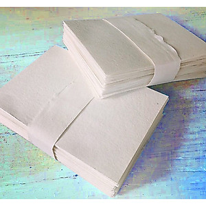 Deckle Papers Thick 300gsm Invitation Card Stock Made of Handmade Cotton Paper -Pack of 20 & 50 Eco Friendly Rags Paper, Wedding, Baby Shower Invitation Cards, Ivory White (5x7")