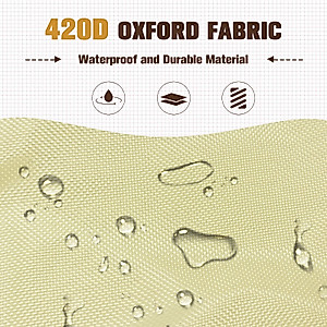 Patio Hanging Egg Chair Cover Outdoor Double Large Egg Chair Covers Waterproof 420D Patio Swing Loveseat Dust Protector 91x80 inches (Beige)