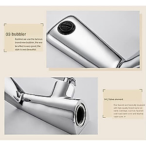 ItoNc Kitchen Sink Mixer Taps Bathroom Faucets Sink Tap, Brass Basin Water Faucet, Vanity Faucet Cold and Hot Water Tap, Bath Faucet Mixer with Hose Compatible with Balcony Laundry,Kitchen faucets