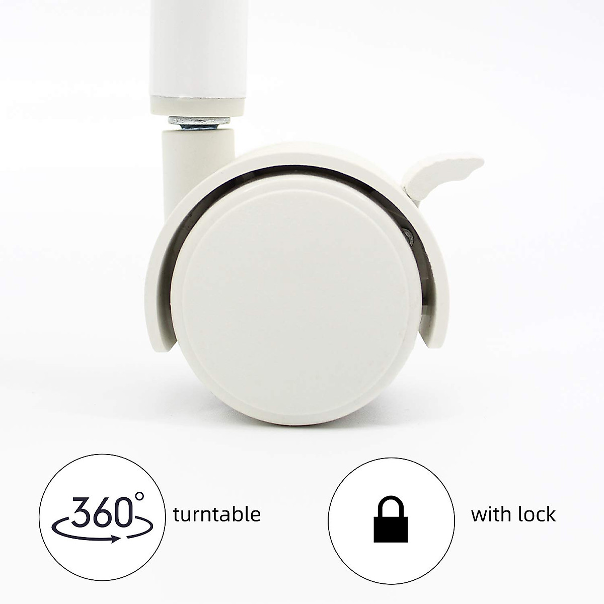 JANE EYRE 3-Tier Rolling Utility Storage Rack Cart on Wheels, Trolley Craft cart, Multi-Purpose Organizer Shelf, White