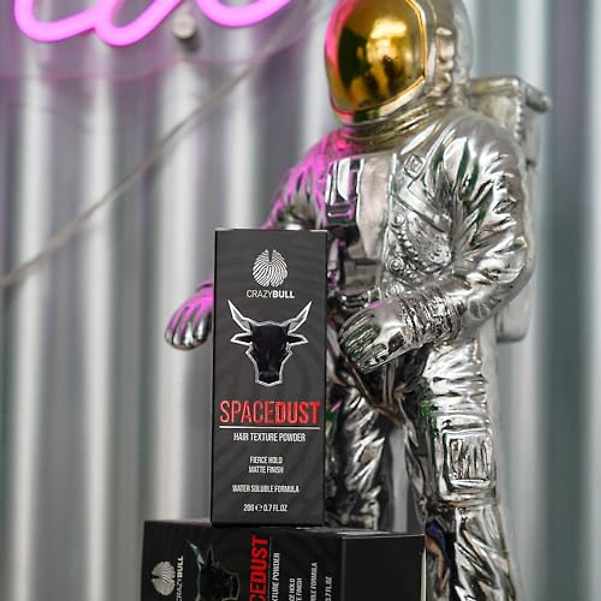 CrazyBull Hair Space Dust Hair Texture Powder - Vegan Friendly Hair Powder for Men - Lightweight Hair Powder for Short-Medium Hair - 0.7 oz