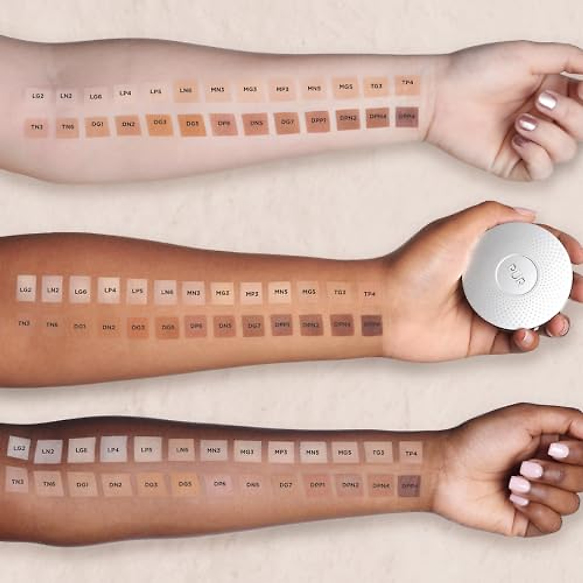 PUR Beauty 4-in-1 Pressed Mineral Makeup Powder Foundation with SPF 15 - Concealer & Finishing Compact Pressed Powder for Face - Buildable Medium to Full Coverage Foundation Powder (Light Porcelain)