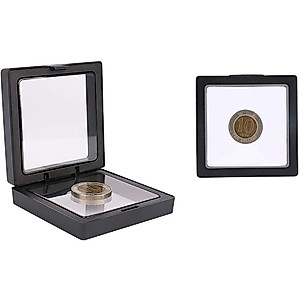 Floating Display Case, sdoot Black 3D Floating Frame Display Holder Stands, 20 Pack 4.3 x 4.3 x 0.8”Challenge Coin Display Stand 3D Coin Display Case, Coin Jewelry Frame for AA Medallions