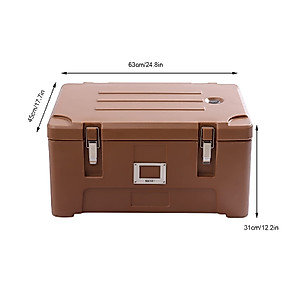 LIAPDG Stainless Steel Insulated Food Pan Carrier Box, 7.93Gal Hot Box For Catering Removable Food Warmer Box -20~80℃ with 3 x Food Pans & Carrying Buckles Hot Food Hot for about Eight Hours