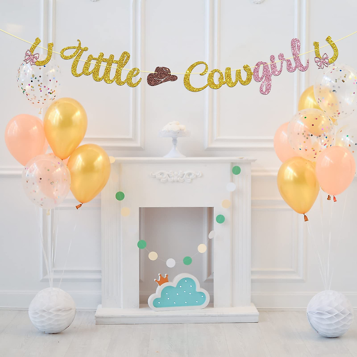 Little Cowgirl Banner - Western Cowboy One 1st Birthday Banner for Little Girl Gender Reveal Welcome Baby Girl Birthday Party Decorations