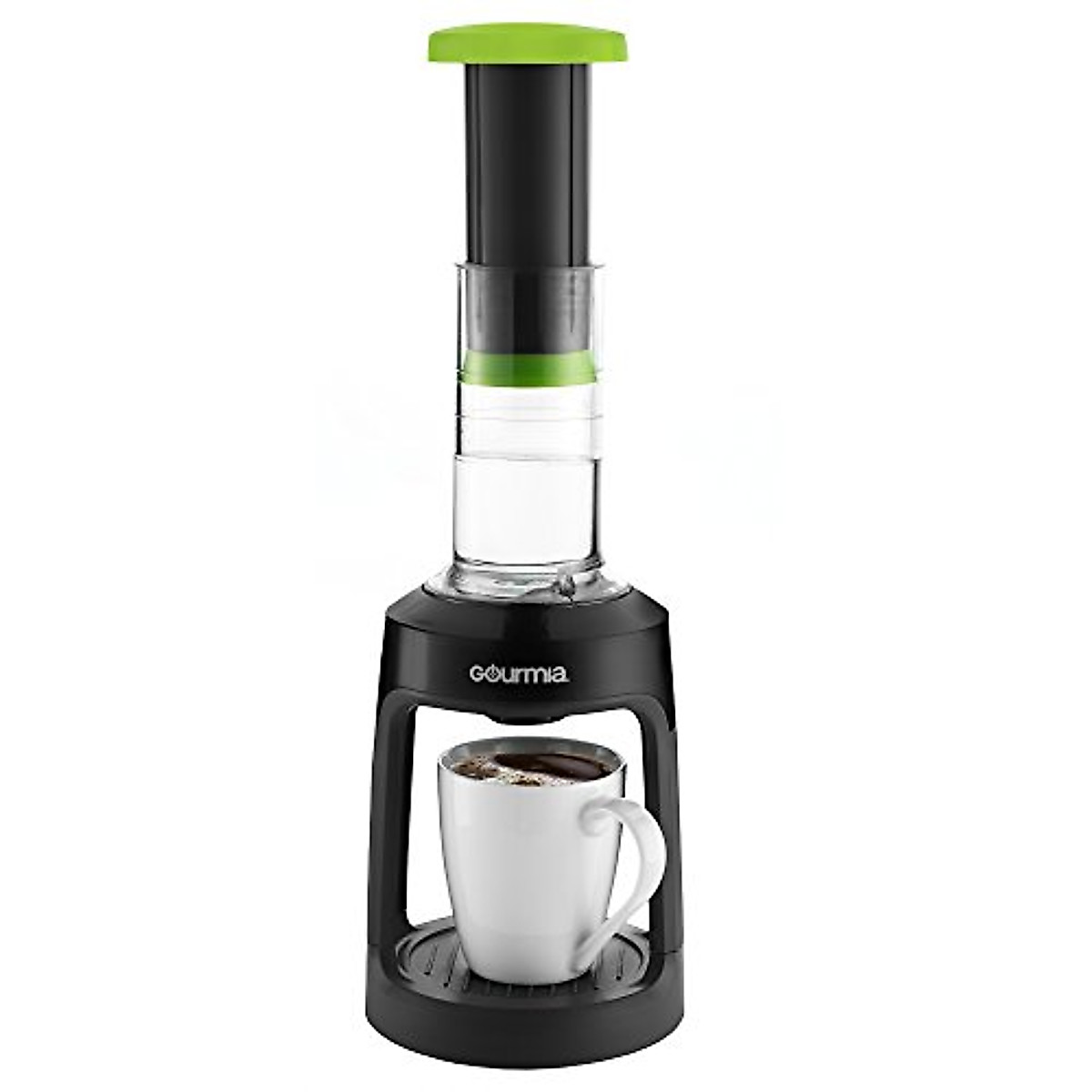 Gourmia GKCP135 Manual Coffee Brewer - Single Serve Manual Hand French Press Coffee Maker - No Electricity - Brew Coffee Anywhere - Green