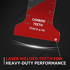 S&F STEAD & FAST Carbide Oscillating Tool Blades 4-Pack, Multitool Blades Carbide, Universal Fit for Quick Release, Oscillating Saw Blades for Metal, Hard Materials, Nail, Screws, Bolts