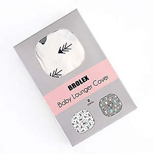 Stretchy Newborn Lounger Cover 2 Pack Sung Fitted Removable Slipcover,Ultra Soft Breathable,Owl & Bear