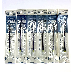 Pilot Acroball Ballpoint Pen Black Ink Refills, 0.7mm, BRFV-10F-B, Set of 6 (Japan import) [Komainu-Dou Original Package]