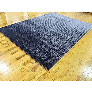 Unique Loom Del Mar Collection Area Rug-Transitional Inspired with Modern Contemporary Design, Rectangular 9' 0" x 12' 2", Blue/Navy Blue