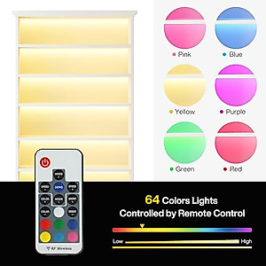 LITTLE TREE 69" Tall Shoe Storage Cabinet with LED Lighting, 9-Tier 30 Pairs Freestanding Shoes Display Cabinet with Solid Wood Legs for Entryway, White