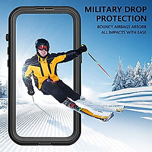 Protebox for iPhone 14 Pro Max Waterproof Case, Built-in 9H Tempered Glass Screen [12 FT Military Drop-Proof] [Full Body Shockproof Dustproof] Protective Phone Case 6.7" (Black/Clear)