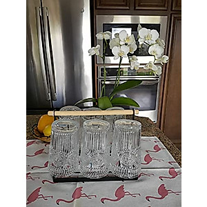 Cup Drying Rack Metal Drainer Holder Rack Cups Organizer with Wood Handle Bottle Drying Rack Dish Drying Rack