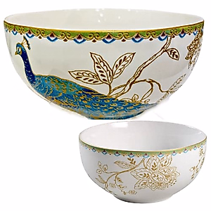 222 Fifth Replacement 5.5 " Diameter Salad Cereal Bowl PEACOCK GARDEN (quantity: 1 New Bowl)