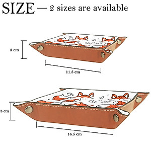 Lagerery Dice Tray Fox Dice Rolling Tray Holder Storage Box for RPG DND Table Games Double Sided Folding Thick PU Leather 16x16cm