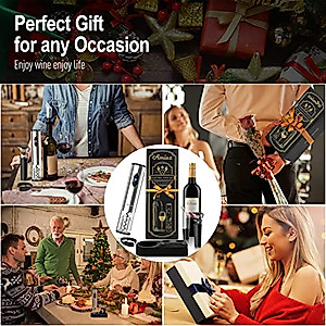 AMIUZ Electric Wine Opener, Battery Operated Corkscrew, Automatic Bottle Opener, Wine Gift Set
