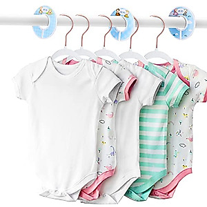 COZYMOOD Velvet Baby Hangers for Closet 50 Pack, Non-Slip Baby Clothes Hangers with 6 Pcs Cute Closet Dividers, Ultra-Thin Small Hangers for Kids Clothes Space Saving Infant & Toddler Hangers, White