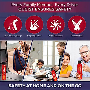 Ougist Fire Extinguisher for Home 620ml 4 Count,Can Prevent Re-lgnition,Best Suitable for Vehicle The House Car Truck Boat Kitchen Water-Based Fire Extinquishers