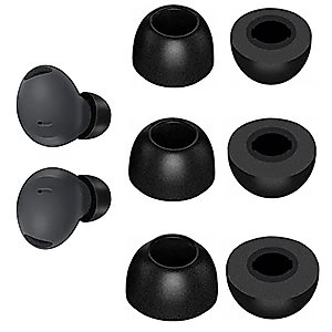 JNSA Replacement Memory Foam Ear Tips Noise Canceling Foam Eartips Ear Plug Ear Tip Gels Compatible with Galaxy Buds 2 Pro Earbuds, [Fit in Case],L/M/S 3 Size 3 Pairs ,Black (FoamB2PRO3P)