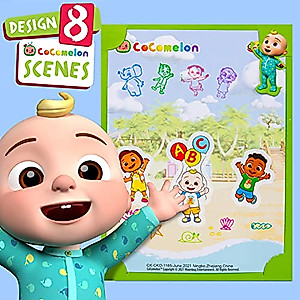 Cocomelon Stamp Set by Creative Kids- 36+ Piece Wooden Stamps Set Includes Ink Pads, Stickers, Markers, Picture Frames - Montessori Wood Stamp Birthday Gift Set for Girls Boys Toddlers Ages 3+