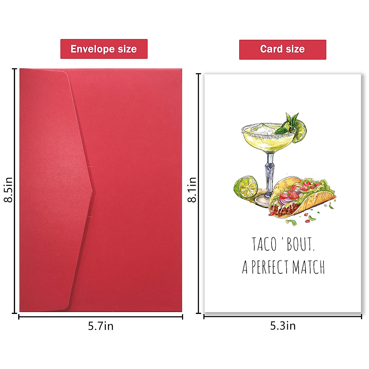 YIWANSIN Funny Wedding Shower Card for Couples Newly Engaged, Humorous Pun Engagement Card for Bride and Groom, Congrats Engagement Card for Friend, Taco 'Bout A Perfect Match