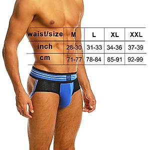 JOKDEILY Men's Jockstrap Athletic Supporters,4-Pack Mesh Cotton Breathable Underwear(Multi, L(31"-33"))