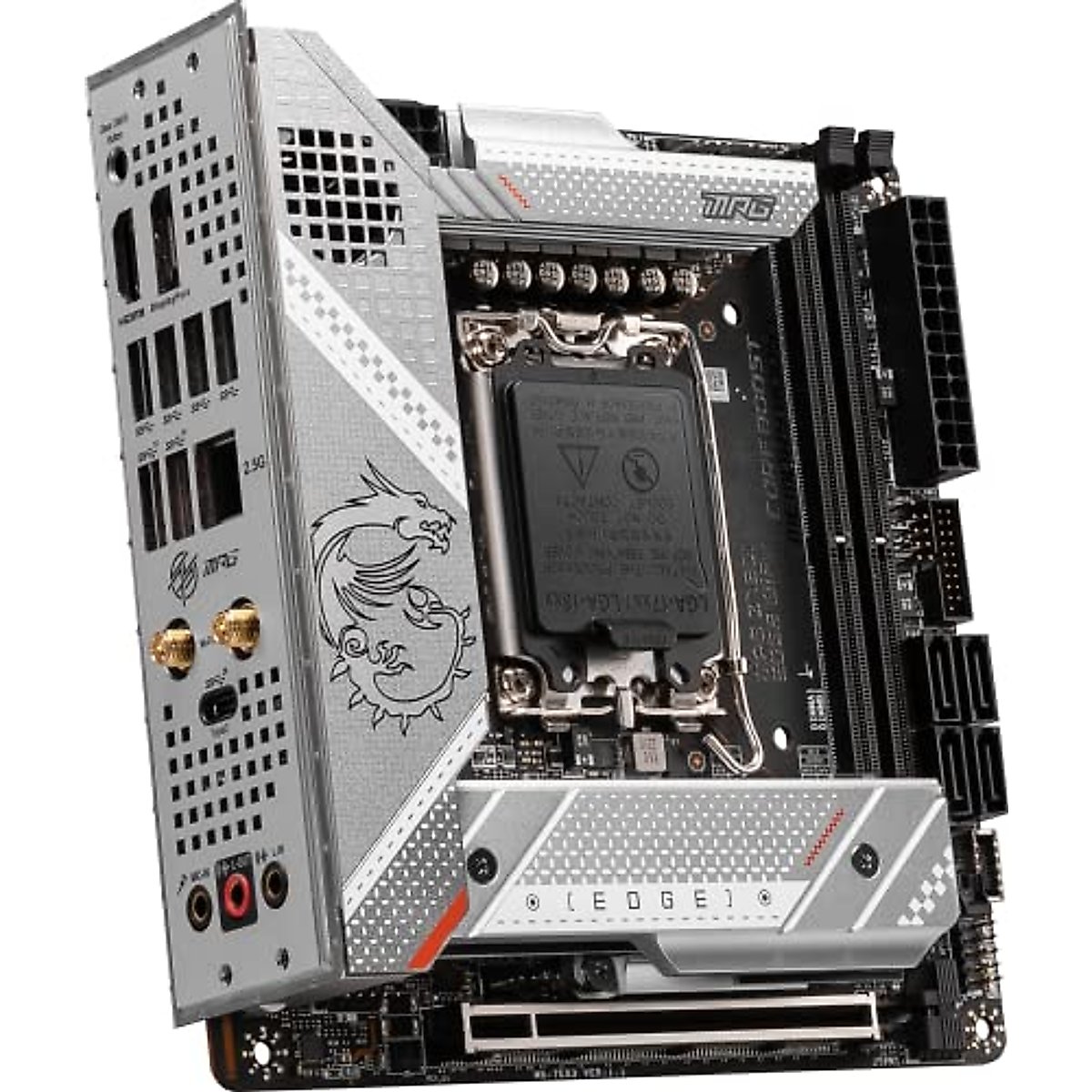 MSI MPG Z790I Edge WiFi Gaming Motherboard (Supports 12th/13th Gen Intel Processors, LGA 1700, DDR5, PCIe 5.0, M.2, 2.5Gbps LAN, USB 3.2 Gen2, Wi-Fi 6E, Mini-ITX)
