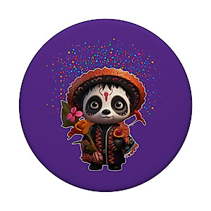 Cute Baby Panda Sugar Skull Dia de los Muertos Calaverita PopSockets Swappable PopGrip