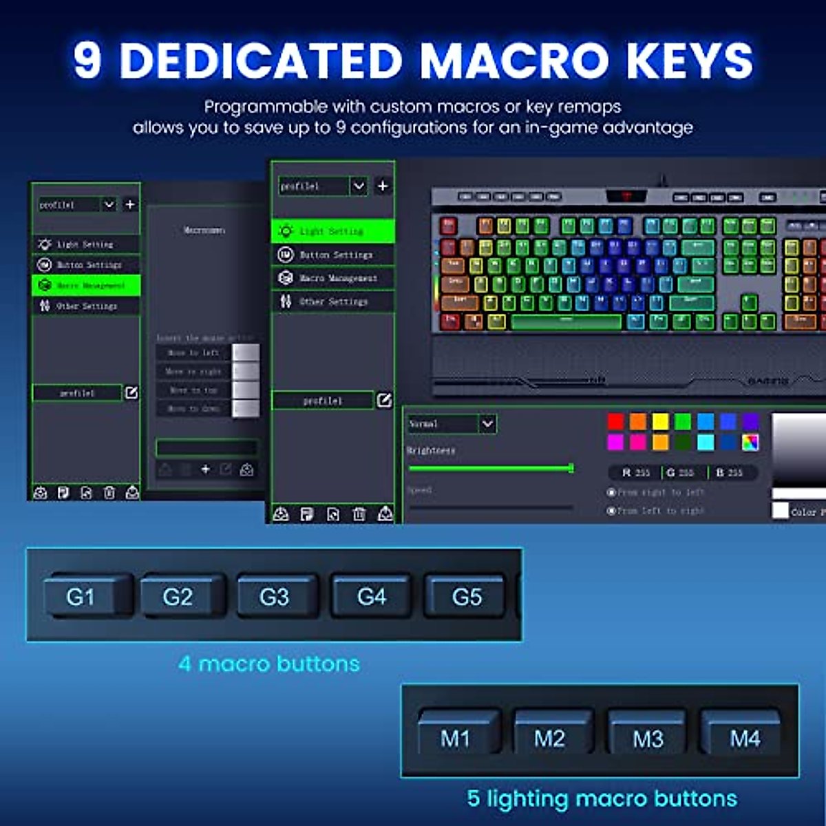 RisoPhy Pro Wired Mechanical Gaming Keyboard, Hot Swappable Red Switches Mechanical Keyboard, Linear & Silent, RGB Backlit, Programmable Macro, Magnetic Wrist Rest, Media Control (Limited Edition)
