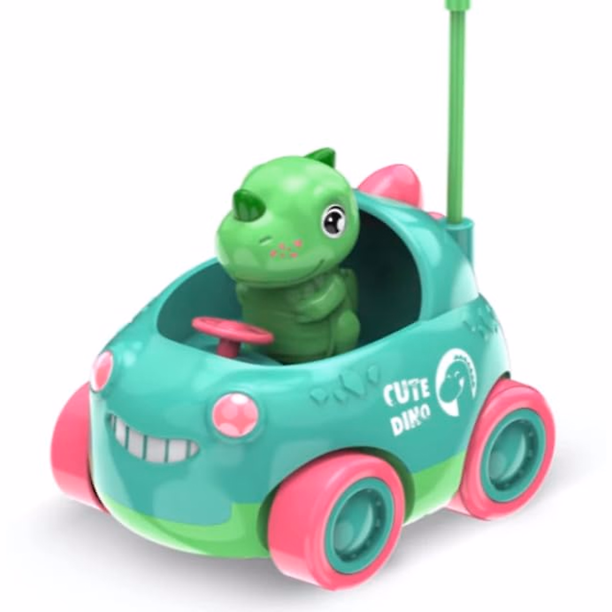 Kizeefun Dinosaur Remote Control Cars for Toddlers 2 Pack, 2-5 Kids Toys Dino Electric RC Trucks for 2 3 4 5 Year Old Age Boys Girls Birthday Christmas Ideas