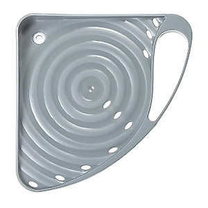 Glad Sponge Holder for Kitchen Sink | Suction Corner Storage Caddy for Scrub Brush and Dish Washing Supplies | Organizer Tray with Drain Holes, Grey